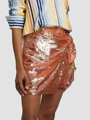 TOCCIN Dawson Sequin Sarong-style Miniskirt - Spritz