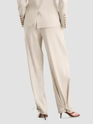 TOCCIN Elowen Pleated Ankle Tie Pants - Desert