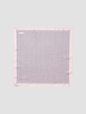 Eton Micro-geometric Print Silk Pocket Square - Pink
