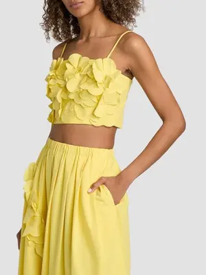 Ramy Brook Everly Petal Appliqué Cotton-blend Top