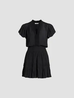 Ramy Brook Irene Tiered Mini Dress - Black