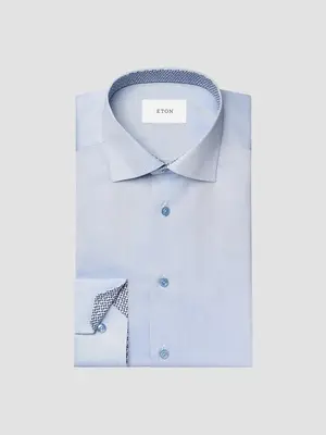 Eton Geometric Contemporary-fit Solid Shirt