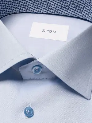 Eton Geometric Contemporary-fit Solid Shirt
