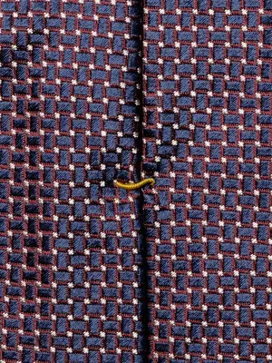 Eton Micro Geometric Silk Tie - Red