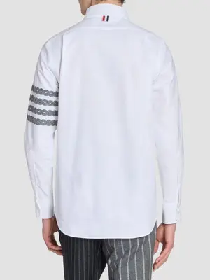 Thom Browne Unraveling Cable 4-bar Straight-fit Oxford Shirt