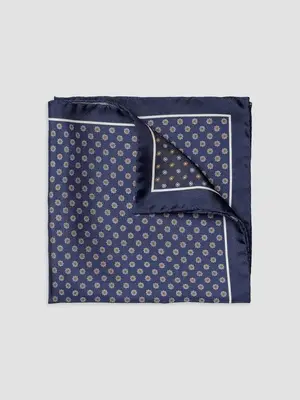Eton Four-side Silk Pocket Square - Blue