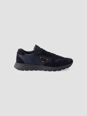 Prada Prax 2.0 Re-nylon And Suede Sneakers - Blue