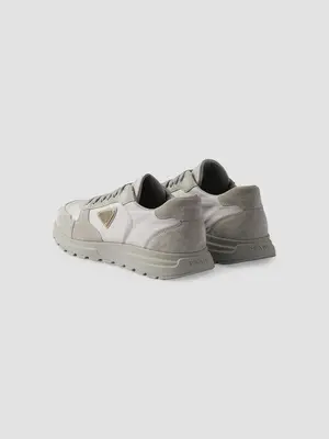 Prada Prax 2.0 Re-nylon And Suede Sneakers - Grey