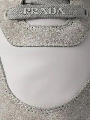 Prada Prax 2.0 Re-nylon And Suede Sneakers - Grey