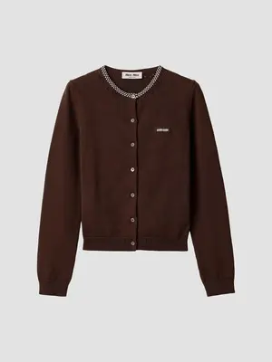 Miu Miu Cotton Cardigan - Brown