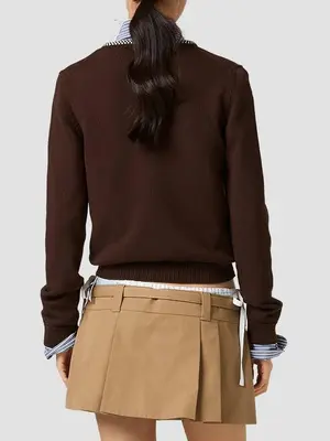 Miu Miu Cotton Cardigan - Brown
