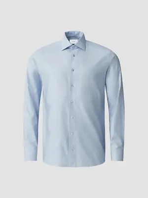 Eton Slim-fit Semi Solid Button-front Shirt - Blue
