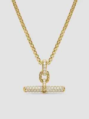 David Yurman Madison Toggle Pendant In 18k Yellow Gold With Diamonds, 20.2mm