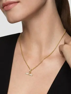 David Yurman Madison Toggle Pendant In 18k Yellow Gold With Diamonds, 20.2mm