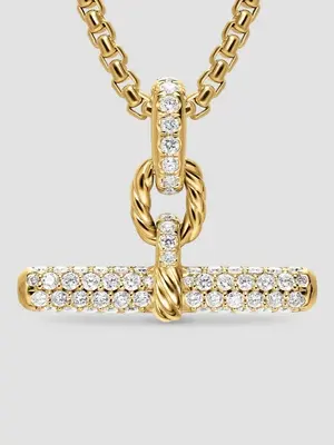 David Yurman Madison Toggle Pendant In 18k Yellow Gold With Diamonds, 20.2mm