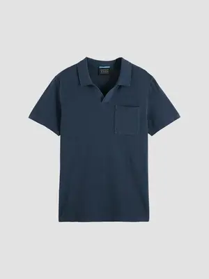 Scotch & Soda Gart-dyed Piqué Pocket Polo Shirt - Peacoat