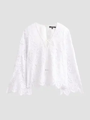 TOCCIN Halina Broderie Anglaise Tieneck Blouse