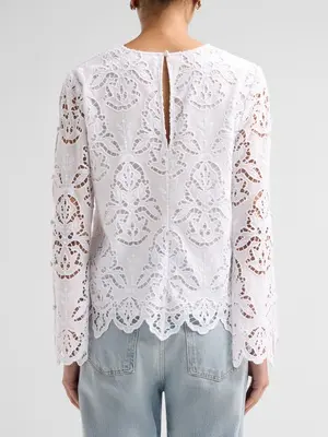 TOCCIN Halina Broderie Anglaise Tieneck Blouse