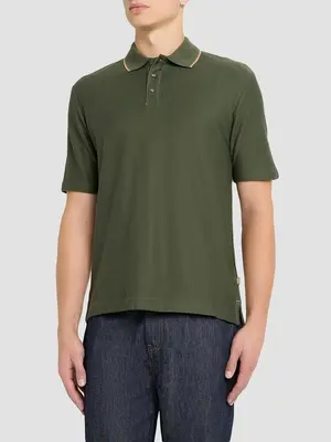 Scotch & Soda Micro-chevron Cotton Fit Polo Shirt