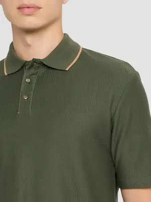 Scotch & Soda Micro-chevron Cotton Fit Polo Shirt