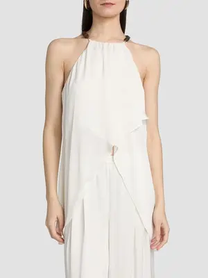 Ramy Brook Ayla Beaded Halterneck Handkerchief Top