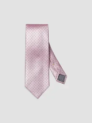 Eton Micro-geometric Silk Tie - Pink