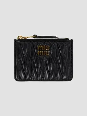 Miu Miu Matelassé Nappa Leather Card Holder - Black