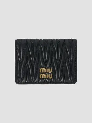 Miu Miu Matelassé Nappa Leather Card Holder - Black