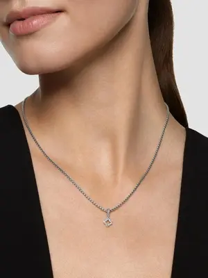 David Yurman Micro Pavé Quatrefoil Amulet In Sterling Silver With Diamonds, 7.4mm
