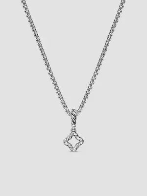 David Yurman Micro Pavé Quatrefoil Amulet In Sterling Silver With Diamonds, 7.4mm