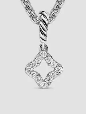 David Yurman Micro Pavé Quatrefoil Amulet In Sterling Silver With Diamonds, 7.4mm