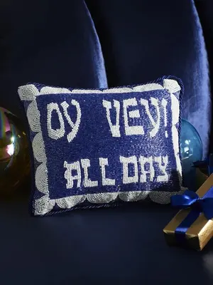 SUDHA PENNATHUR Oy Vey All Day Beaded Pillow - One-color