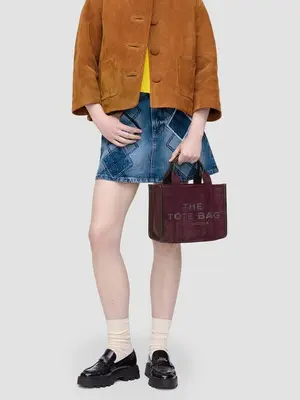 Marc Jacobs The Suede Small Tote Bag - Dark Plum