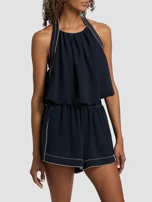 Ramy Brook Briar Halterneck Embroidered Blouse