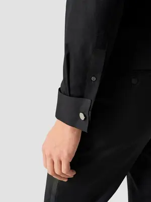 Eton Contemporary-fit Plissé Bib Formal Shirt - Black