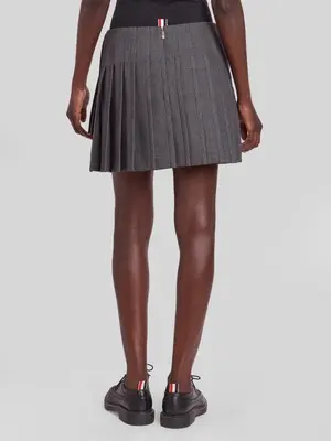 Thom Browne Plaid Virgin-wool Pleated Mini Skirt
