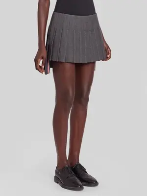 Thom Browne Plaid Virgin-wool Pleated Mini Skirt