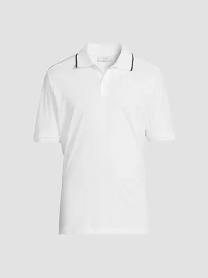 Eton Tipped Collar Jersey Polo Shirt - White