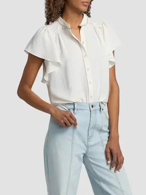 Ramy Brook Aurora Flutter-sleeve Top