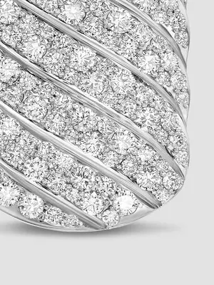 David Yurman Sculpted Cable Tag In Sterling - Diamond