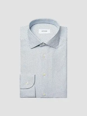 Eton Slim-fit Neat Medallion 4flex Shirt - Blue