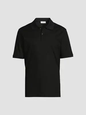 Eton Cotton Piqué Polo Shirt - Black