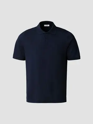 Eton Cotton Piqué Polo Shirt Navy