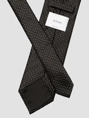 Eton Pin-dot Silk Tie - Black