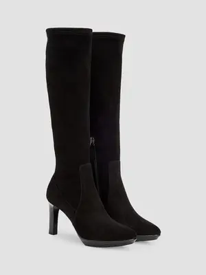 Aquatalia Rhumba 90mm Suede Knee-high Boots - Black