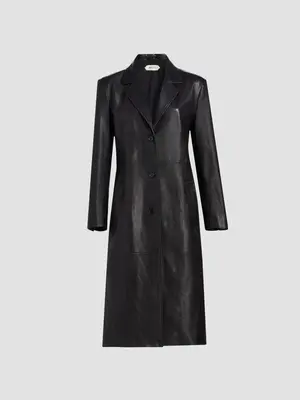 ARMA Aisa Leather Longline Jacket - Black