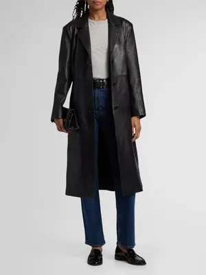 ARMA Aisa Leather Longline Jacket