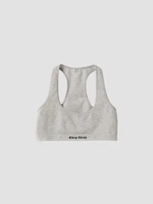 Miu Miu Seamless Mélange Racerback Crop Top
