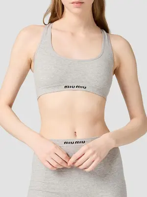 Miu Miu Seamless Mélange Racerback Crop Top