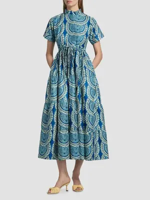 ELISAMAMA Olori Printed Midi-shirtdress